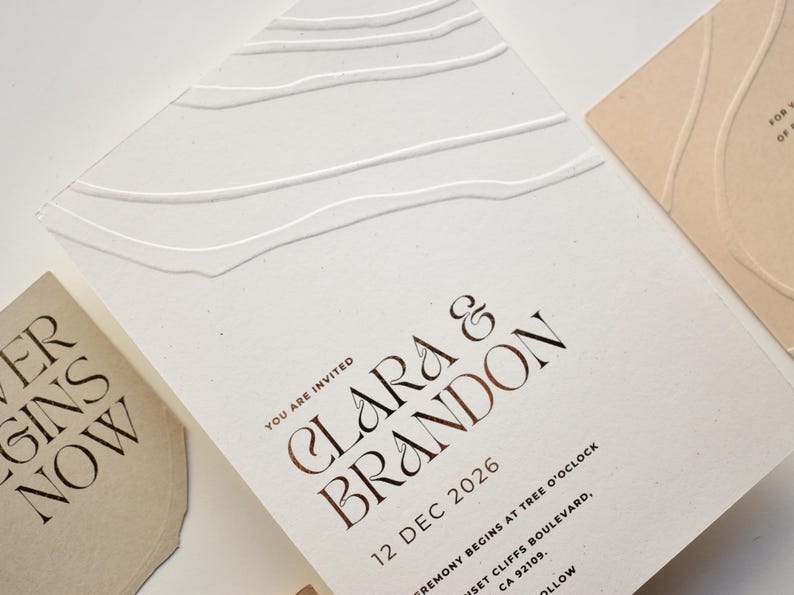 Coastal Wedding Invitation Set: Minimalist Beach Template (digital ...