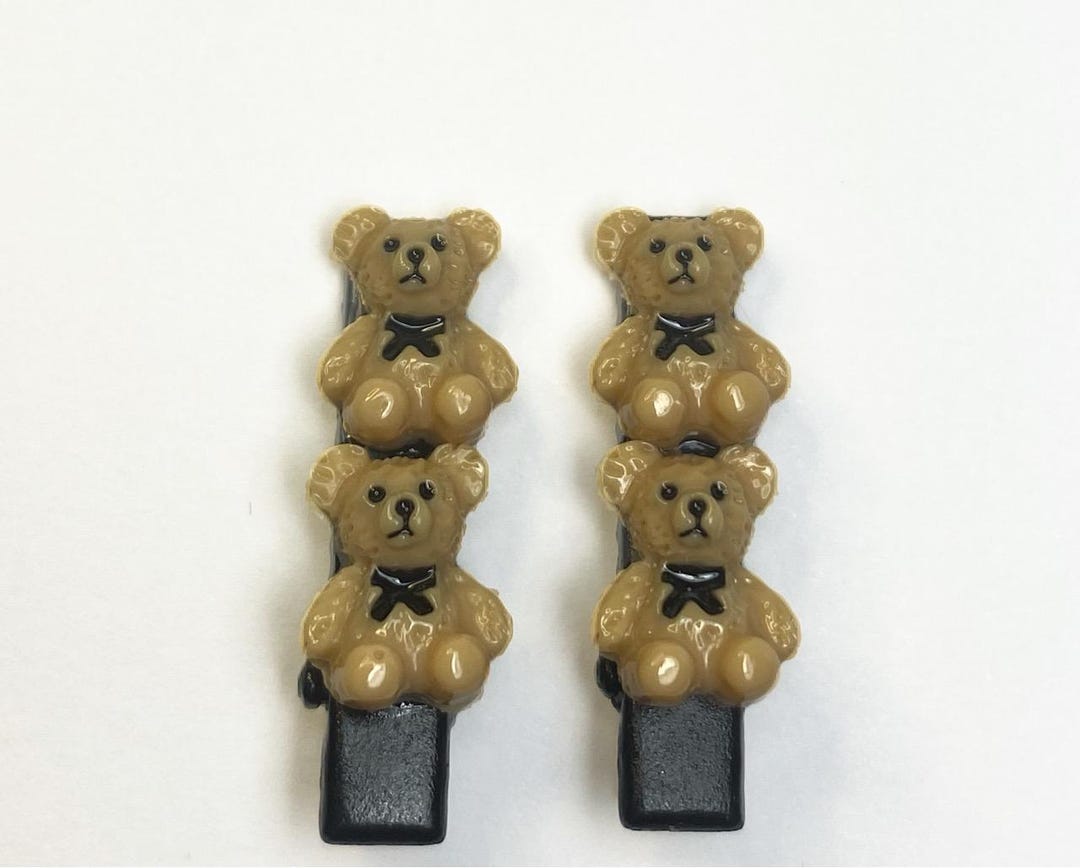 Cute Mini Teddy Bear Hair Clips - Etsy
