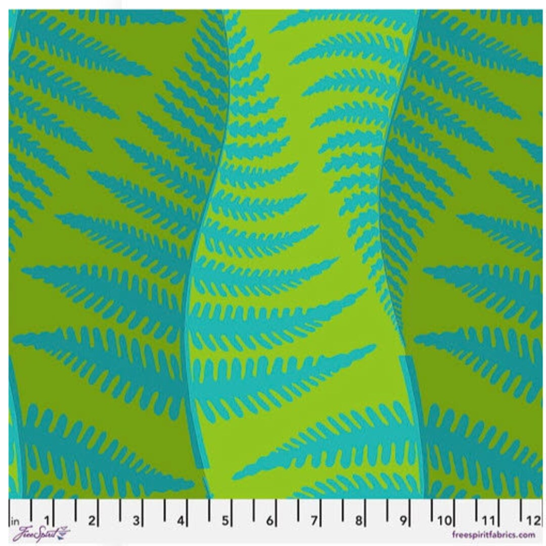 Fern - Turquoise - A New Leaf by Jane Sassaman for Free Spirit Fabrics ...