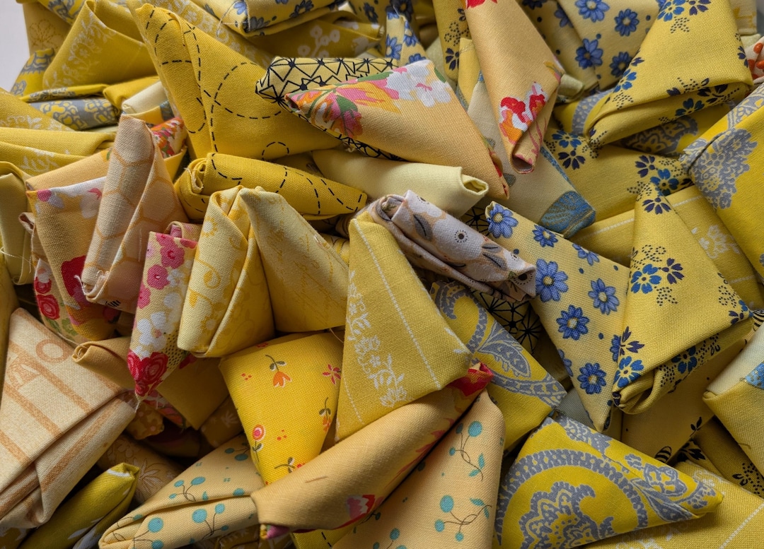 Yellow Fabric Scraps, Bundles of 6, 13 or 20 Quilt Fabrics, Yellow ...