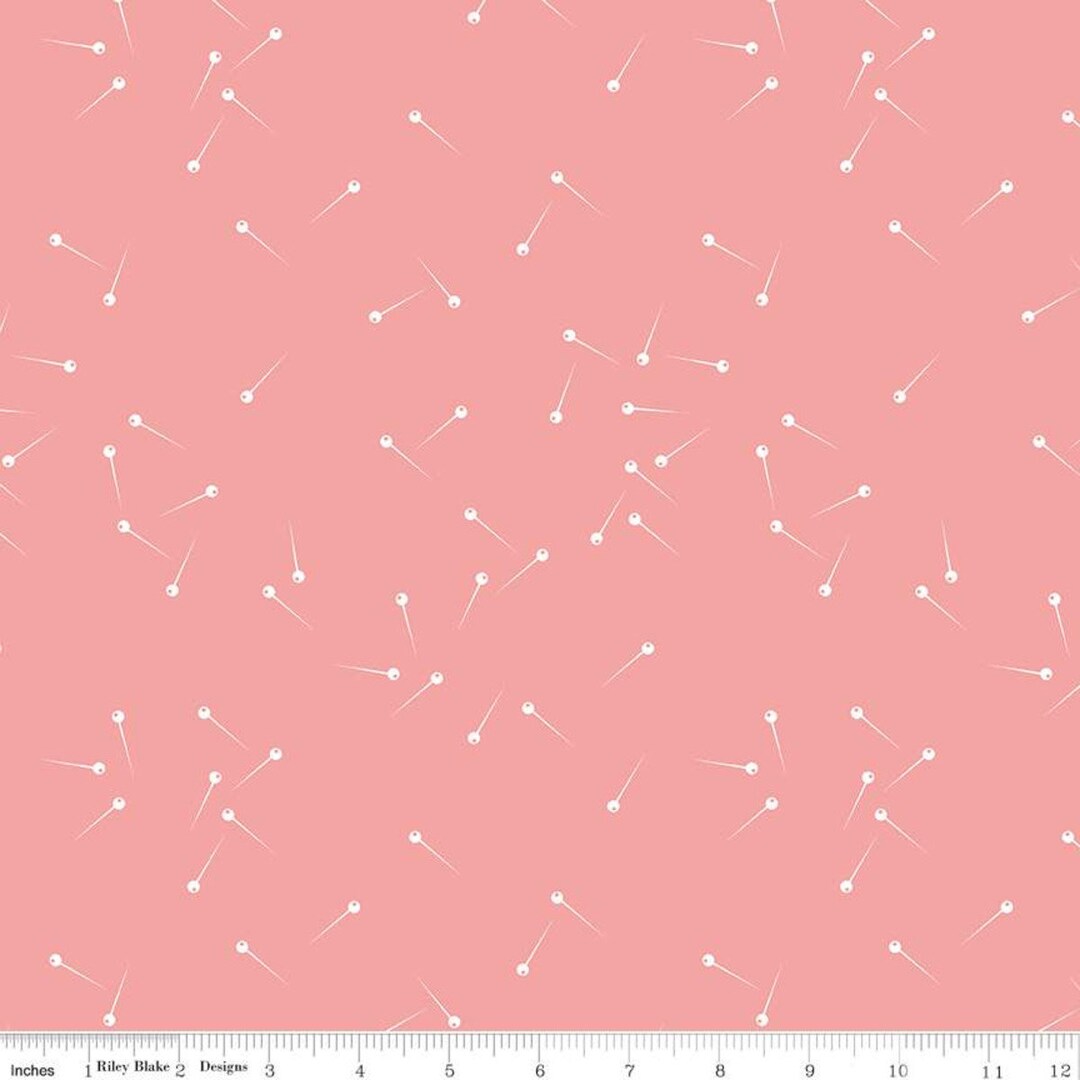 Pin Drop Riley Coral by Riley Blake Designs, 100% Quilting Cotton ...