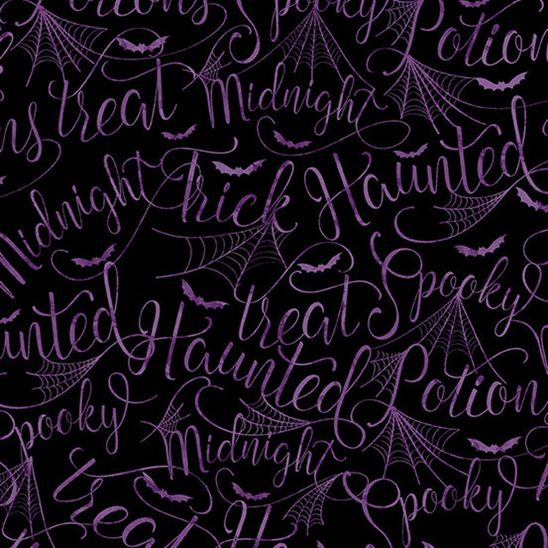 Purple Moon Cryptic Script From the Mystery Manor Collection by Andover ...