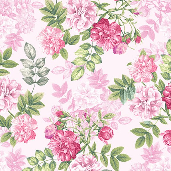 Pink Floral Fabric - Etsy