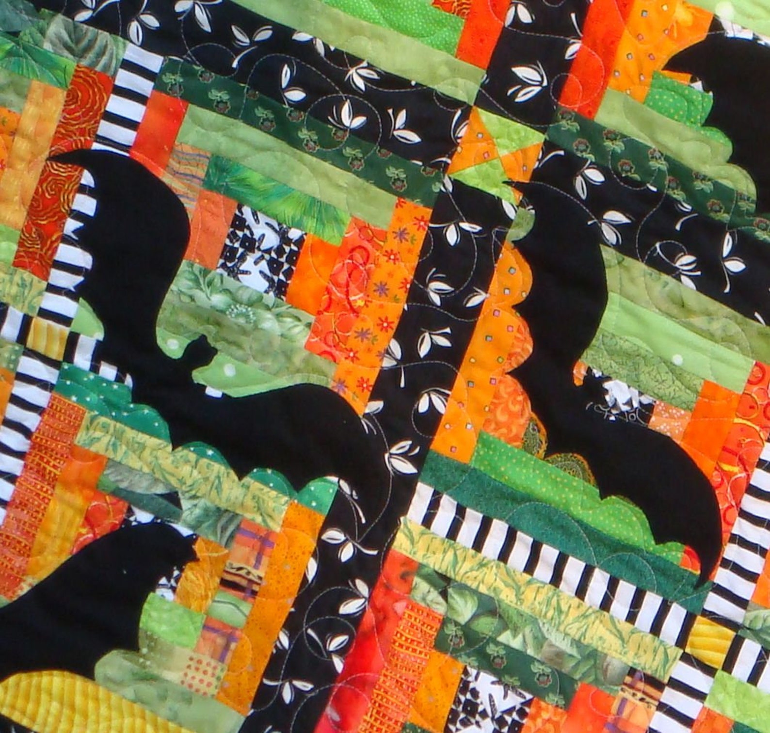 Going Batty Quilt Pdf Pattern Halloween Lap Quilt Fall | Etsy