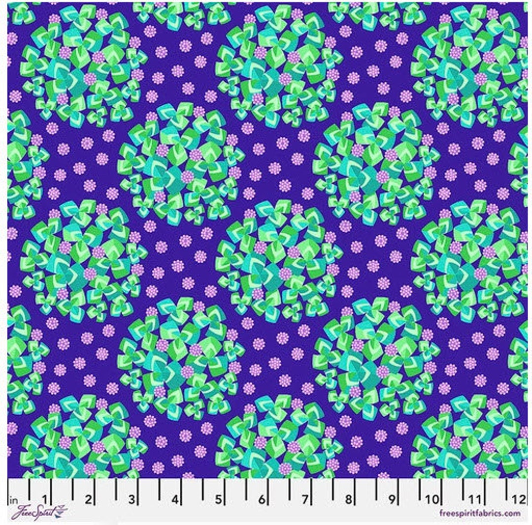 Clover - Blue - A New Leaf by Jane Sassaman for Free Spirit Fabrics ...