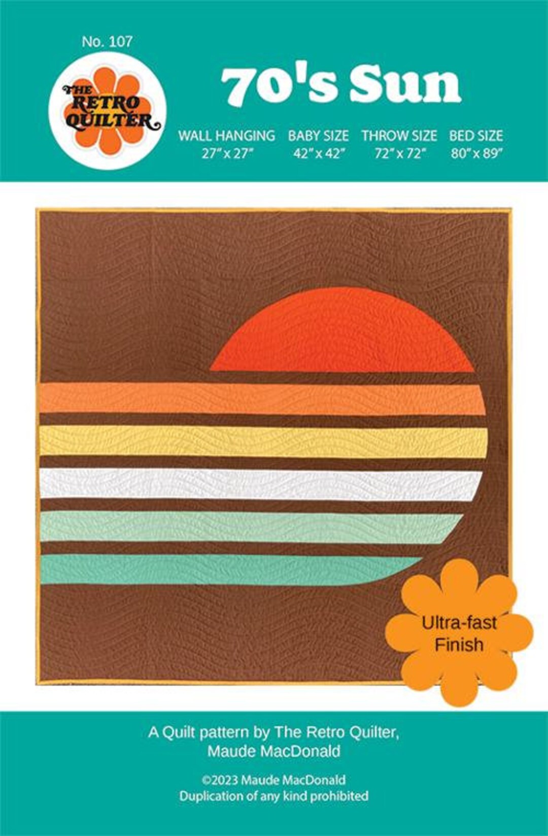 70's Sun, TRQ 107, by Maude Macdonald, the Retro Quilter, 4 Sizes - Etsy