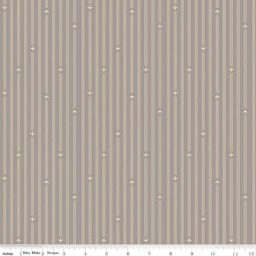 Pan Am Stripes Taupe, Riley Blake Designs, C12124-taupela 1/2 Yd Cuts ...