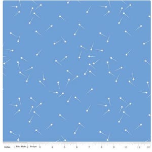 Pin Drop Fabric White Pins on Blueberry, by Riley Blake From ...