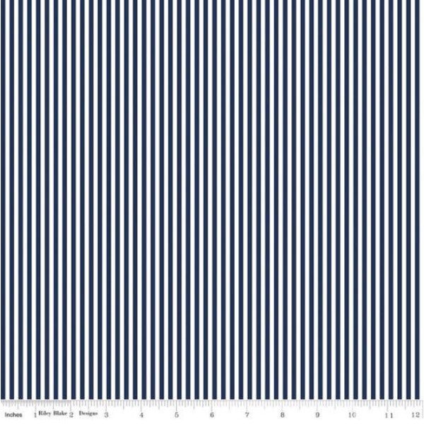 Navy and White Fabric - Etsy