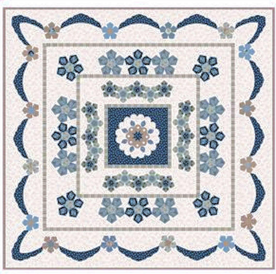 Sue Daley AZURE ROSE Quilt Pattern: Paper Piecing Design Booklet ...