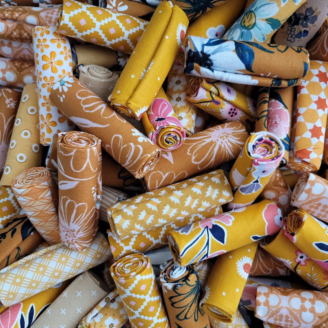 Golden Yellow Fabric Scraps, a Half Dozen or a Bakers Dozen , 13 Quilt ...