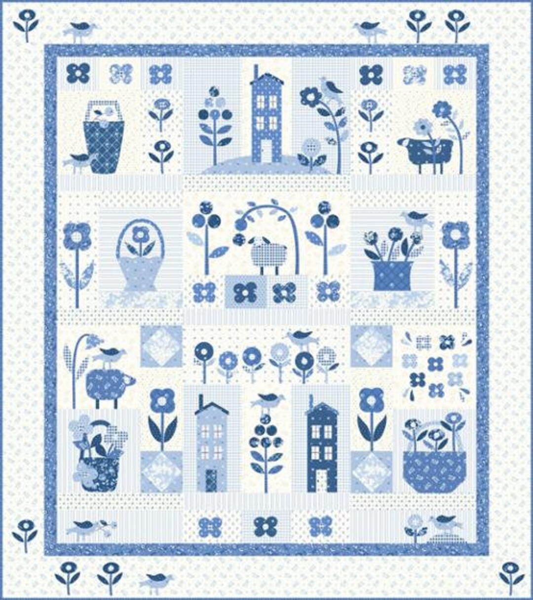 Blueberry Delight Quilt Boxed Kit by Bunny Hill Designs - 63" X 71 ...