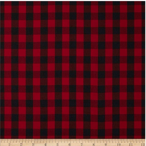 Red Plaid Fabric - Etsy