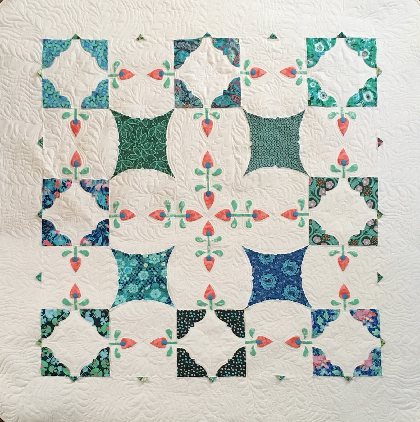 Posies Round the Square Quilt Pdf Pattern - Etsy