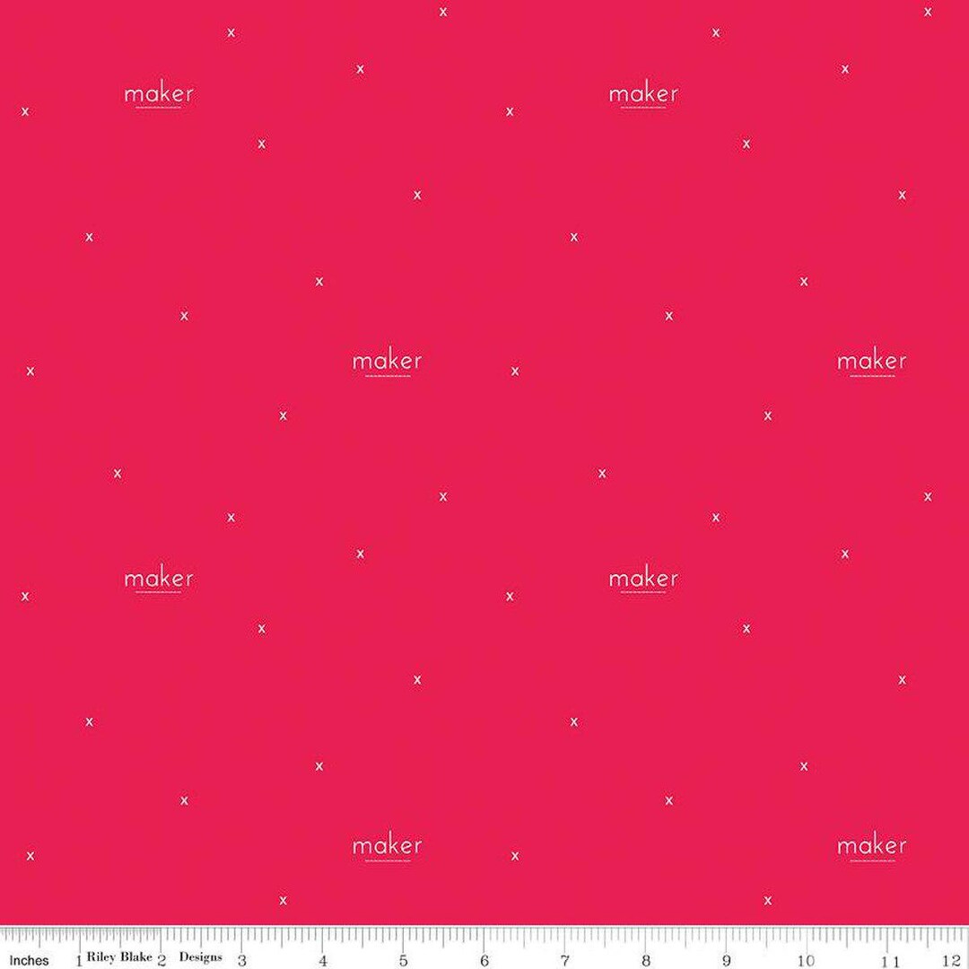 Make Maker Red by Kristy Lea, Riley Blake Designs Basics C13424-RED 1/2 ...