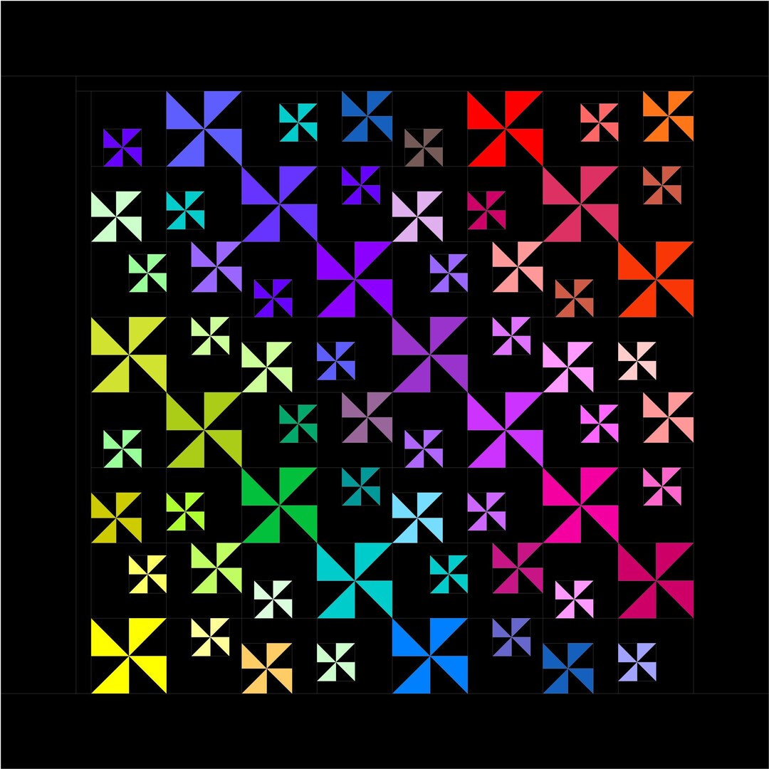 Starry Nights Quilt Pattern a Rainbow of Colors Quilt - Etsy