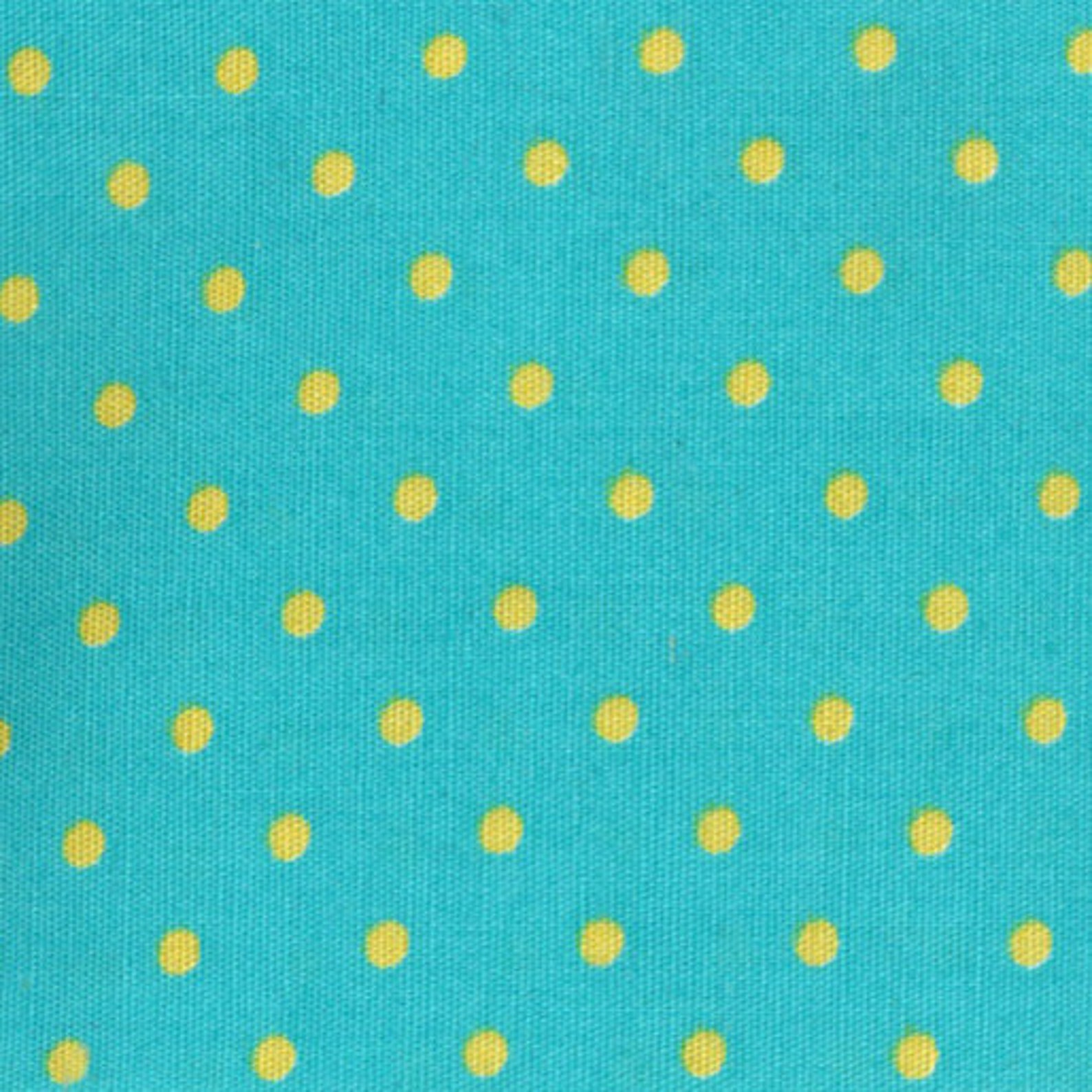 Small Yellow Dots on Turquoise Background From Benartex Sold - Etsy