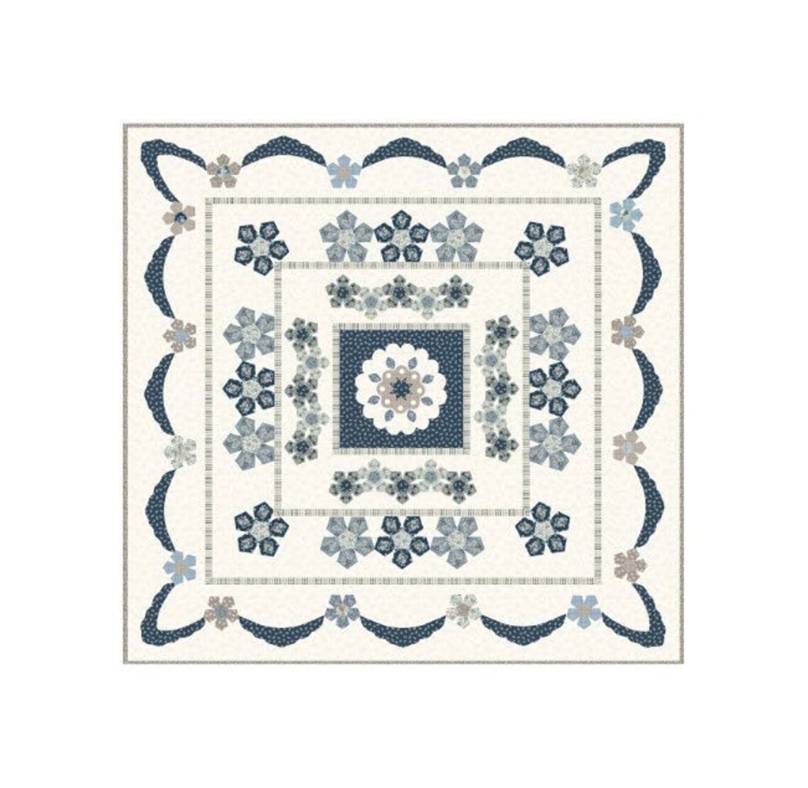 Sue Daley AZURE ROSE Quilt Pattern: Paper Piecing Design Booklet ...