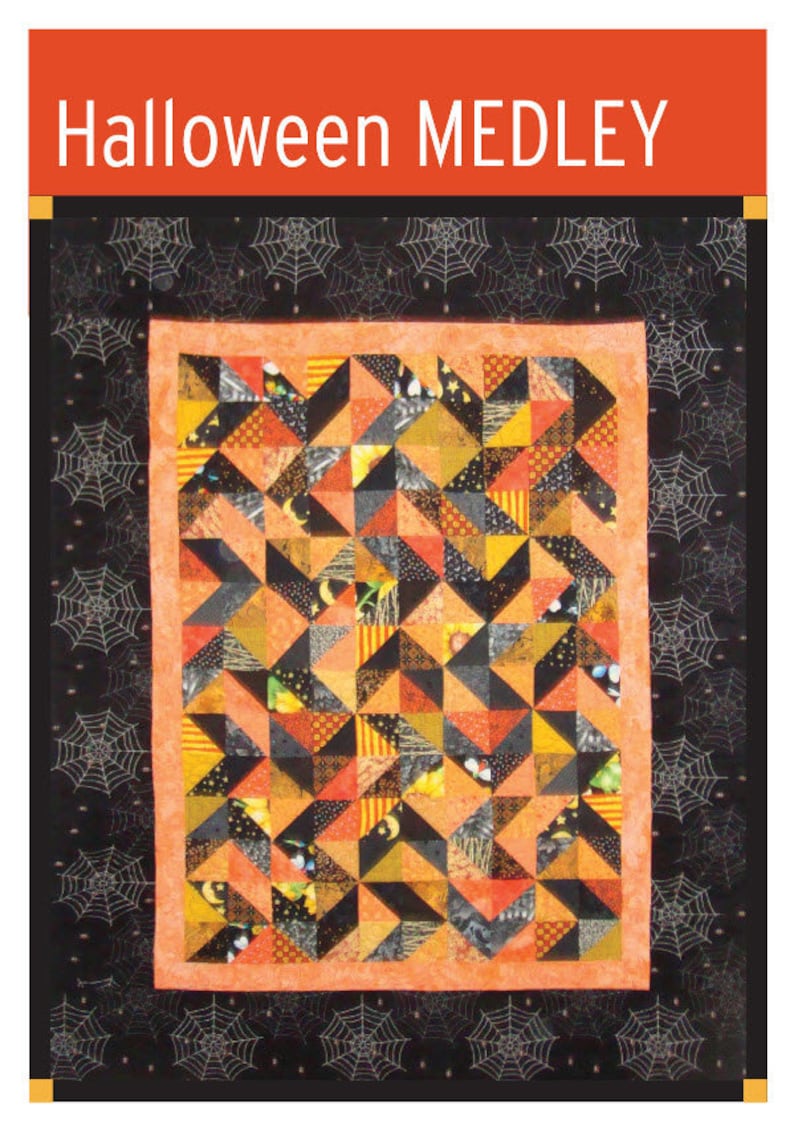Halloween Medley Quilt Pdf Pattern, Modern Quilt Pattern, Throw Blanket ...