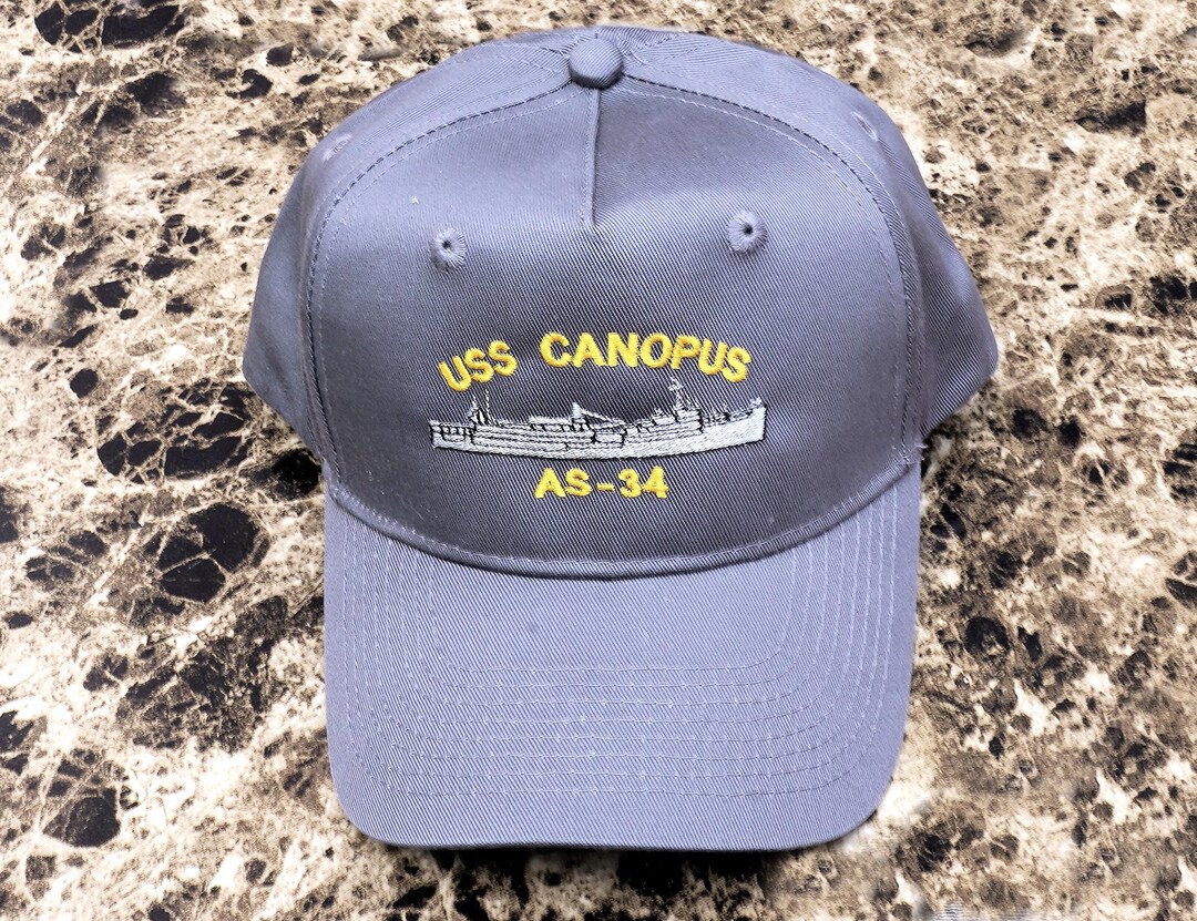USS Canopus Hat (gray-gold) - Etsy
