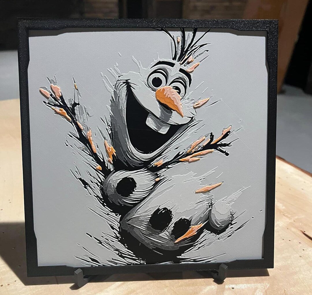 Olaf 3D Printed Hueforge. Disney, Snowman - Etsy