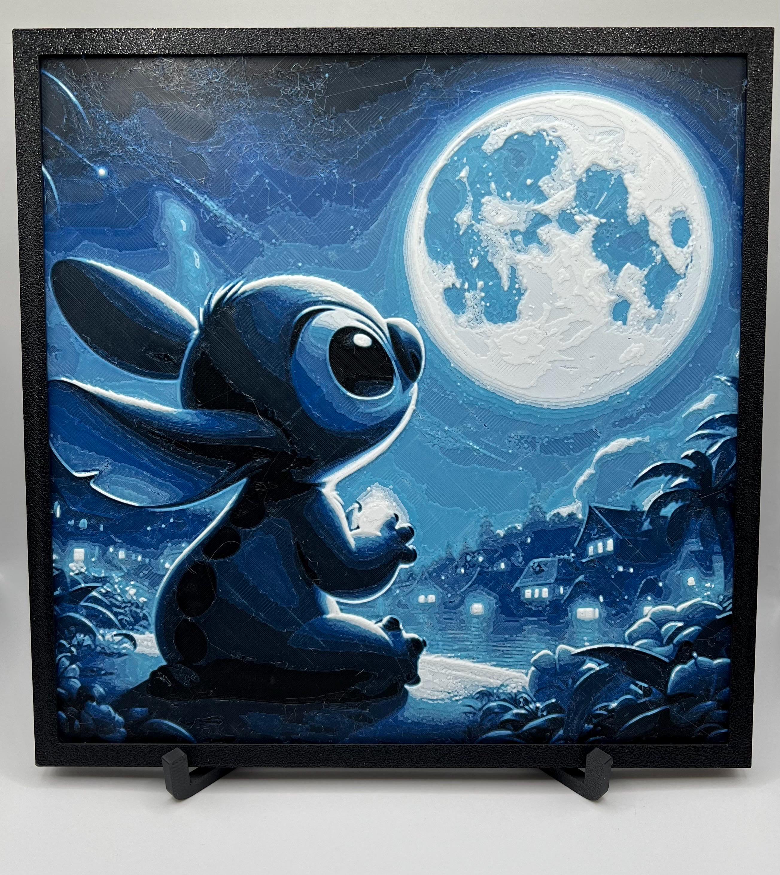 3D Printed Hueforge Photo of Disneys Stitch From Lilo and Stitch. - Etsy