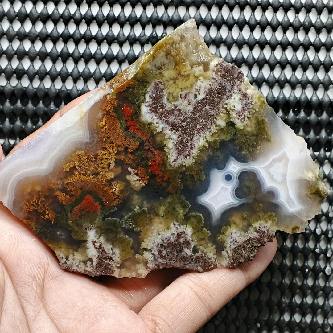 Slab Flower Agate Mulltycolours -moss Agate-unpolish - Etsy