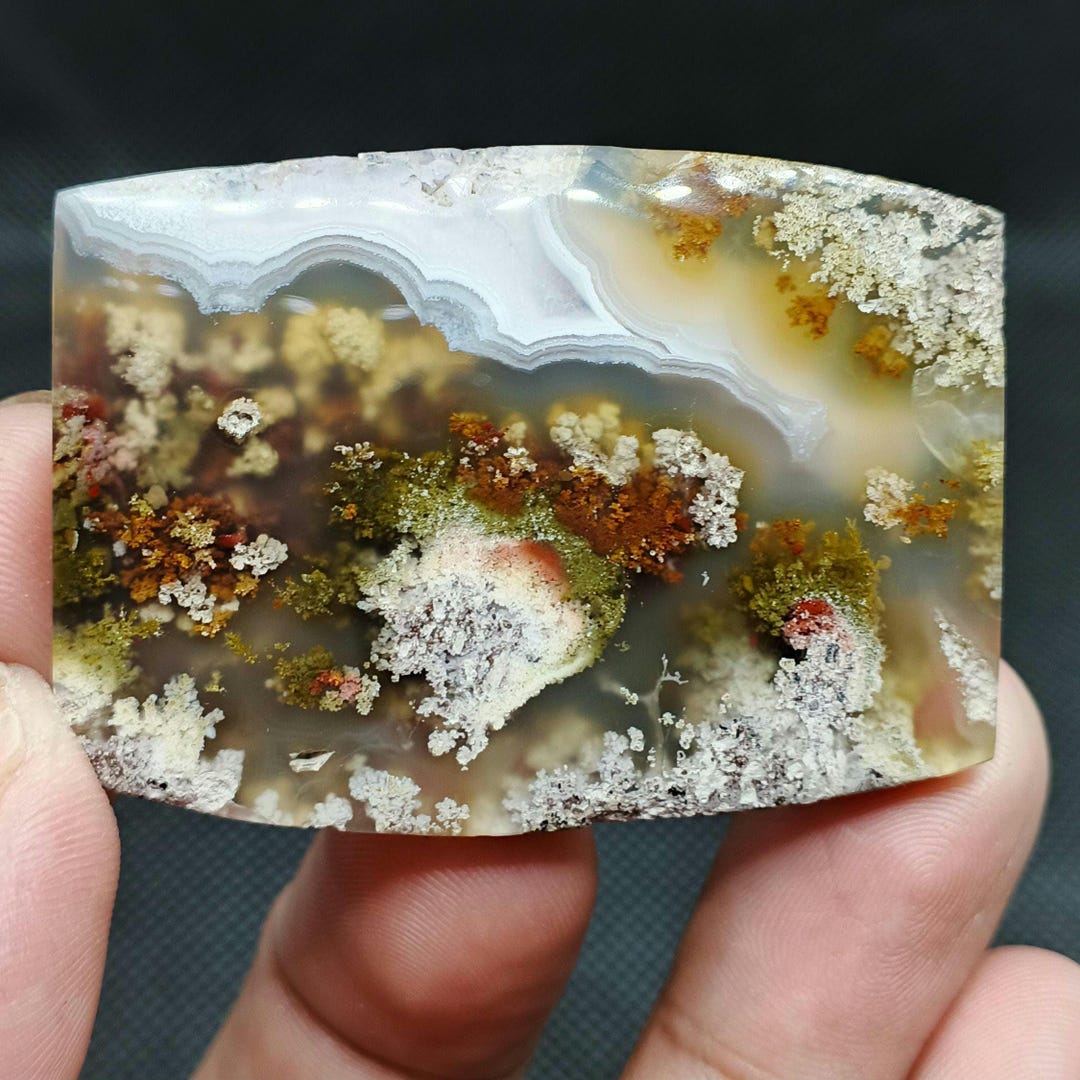 Flower Agate Multycolor - Moss Agate Scenic - Crystal Healing - Crimson ...