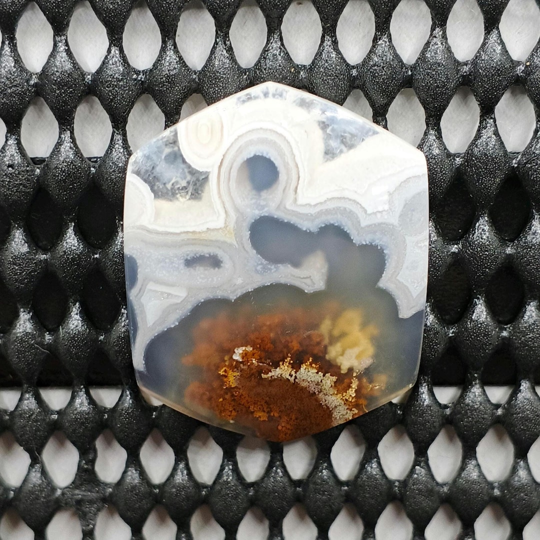Rare 88 White Banded Orbicular Flower Moss Agate - Etsy
