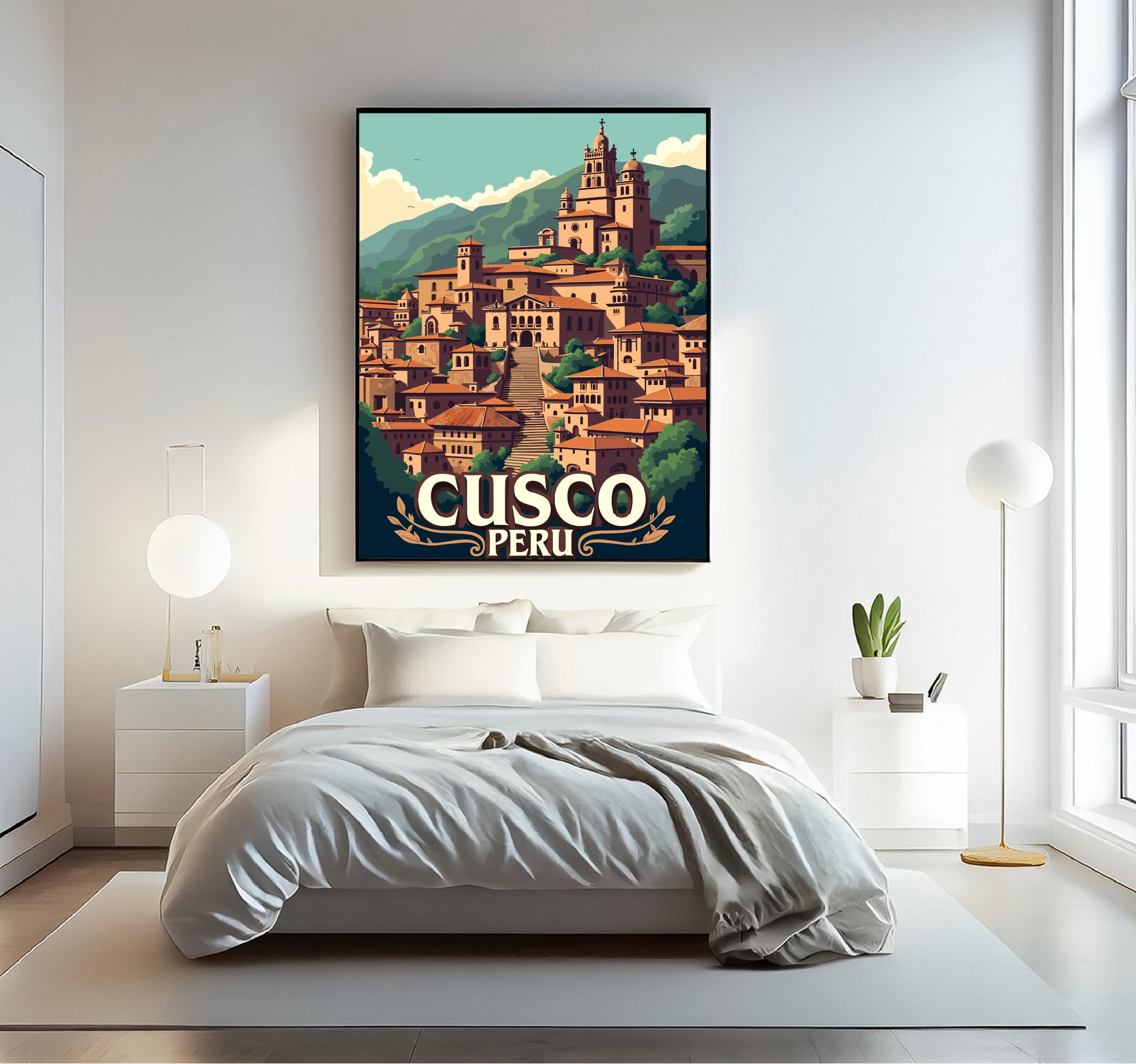 Cusco Peru Travel Poster: Vintage Style Wall Art - Etsy