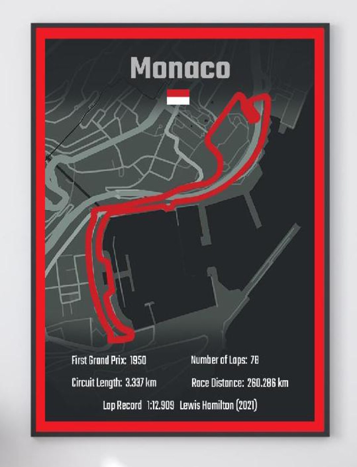 Monaco F1 Poster,monaco Race Track Poster Print,monacof1 Gift,monaco GP ...