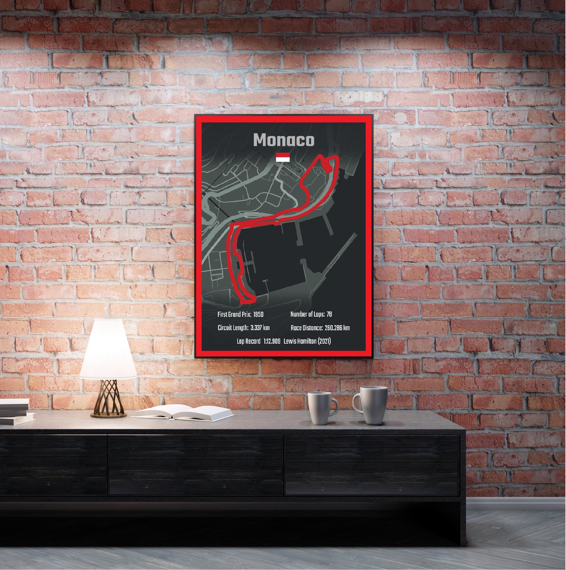 Monaco F1 Poster,monaco Race Track Poster Print,monacof1 Gift,monaco GP ...