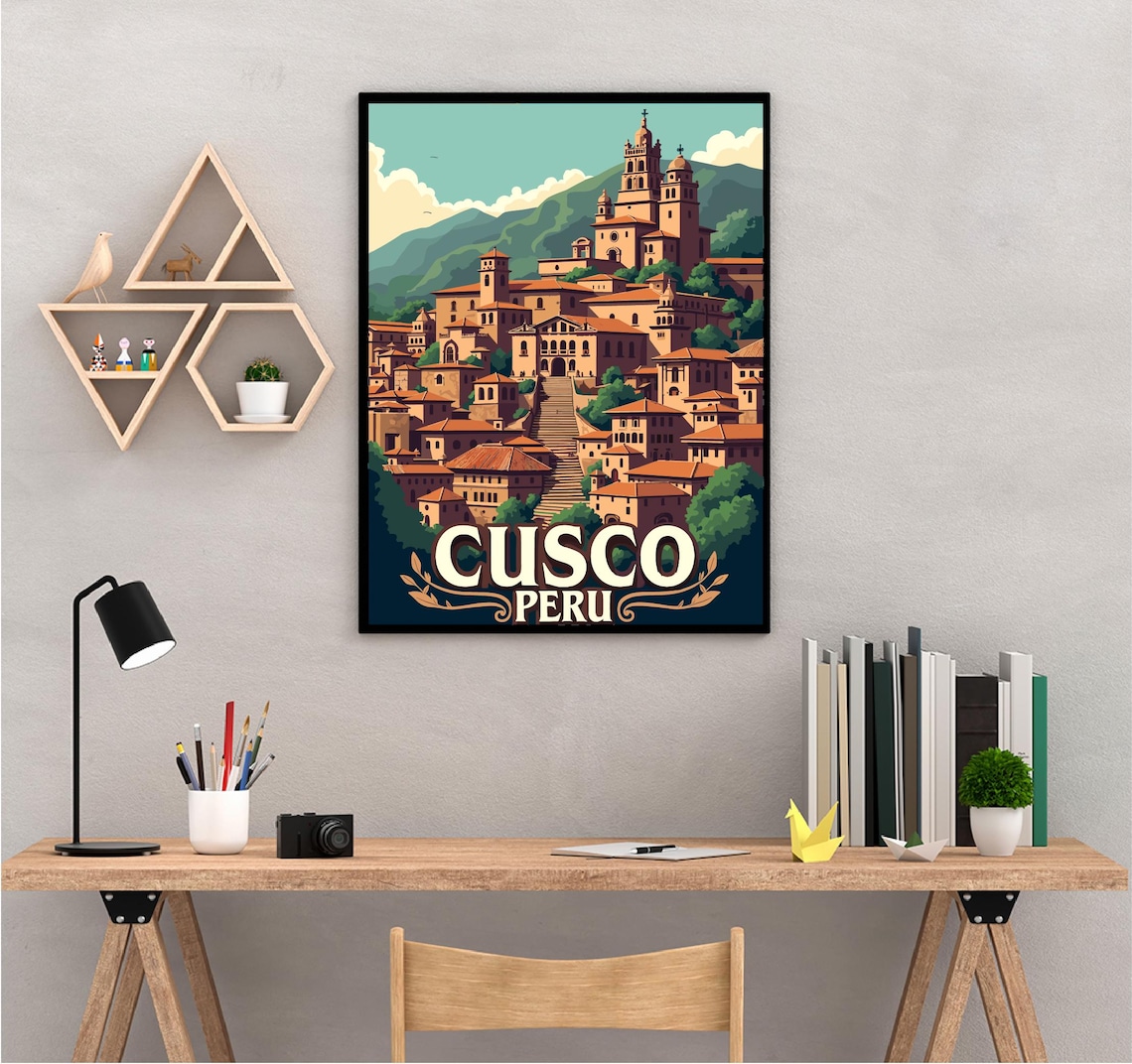 Cusco Peru Travel Poster: Vintage Style Wall Art - Etsy