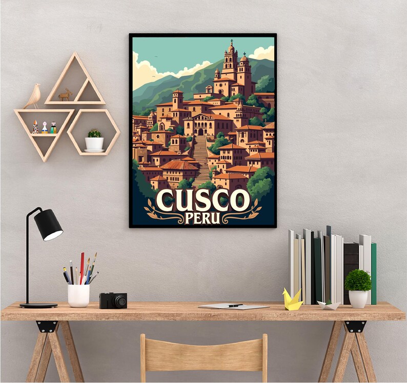 Cusco Peru Travel Poster: Vintage Style Wall Art - Etsy