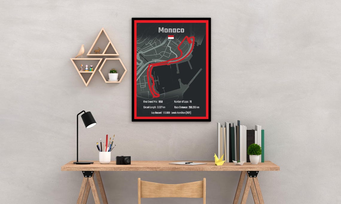 Monaco F1 Poster,monaco Race Track Poster Print,monacof1 Gift,monaco GP ...