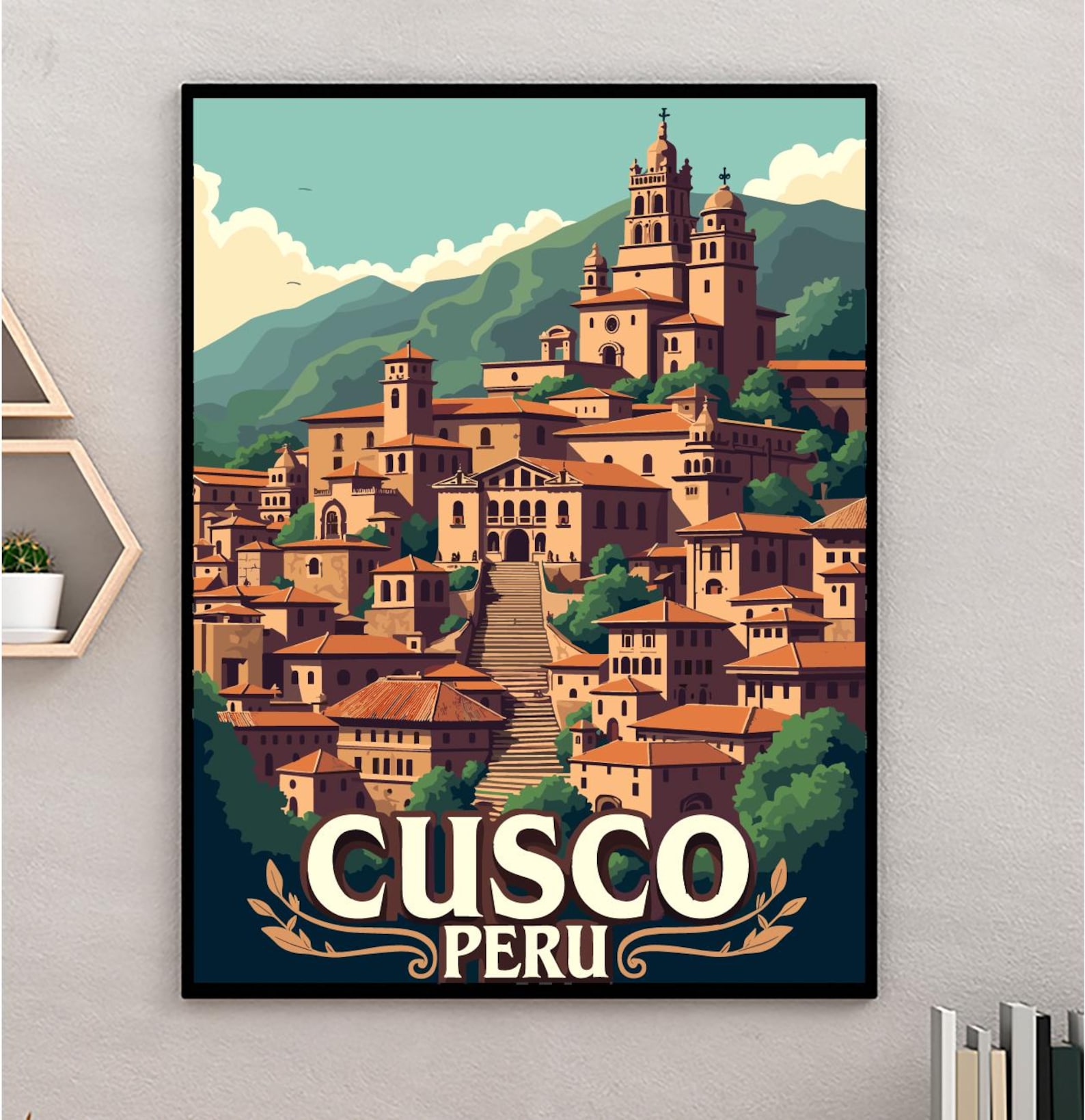 Cusco Peru Travel Poster: Vintage Style Wall Art - Etsy
