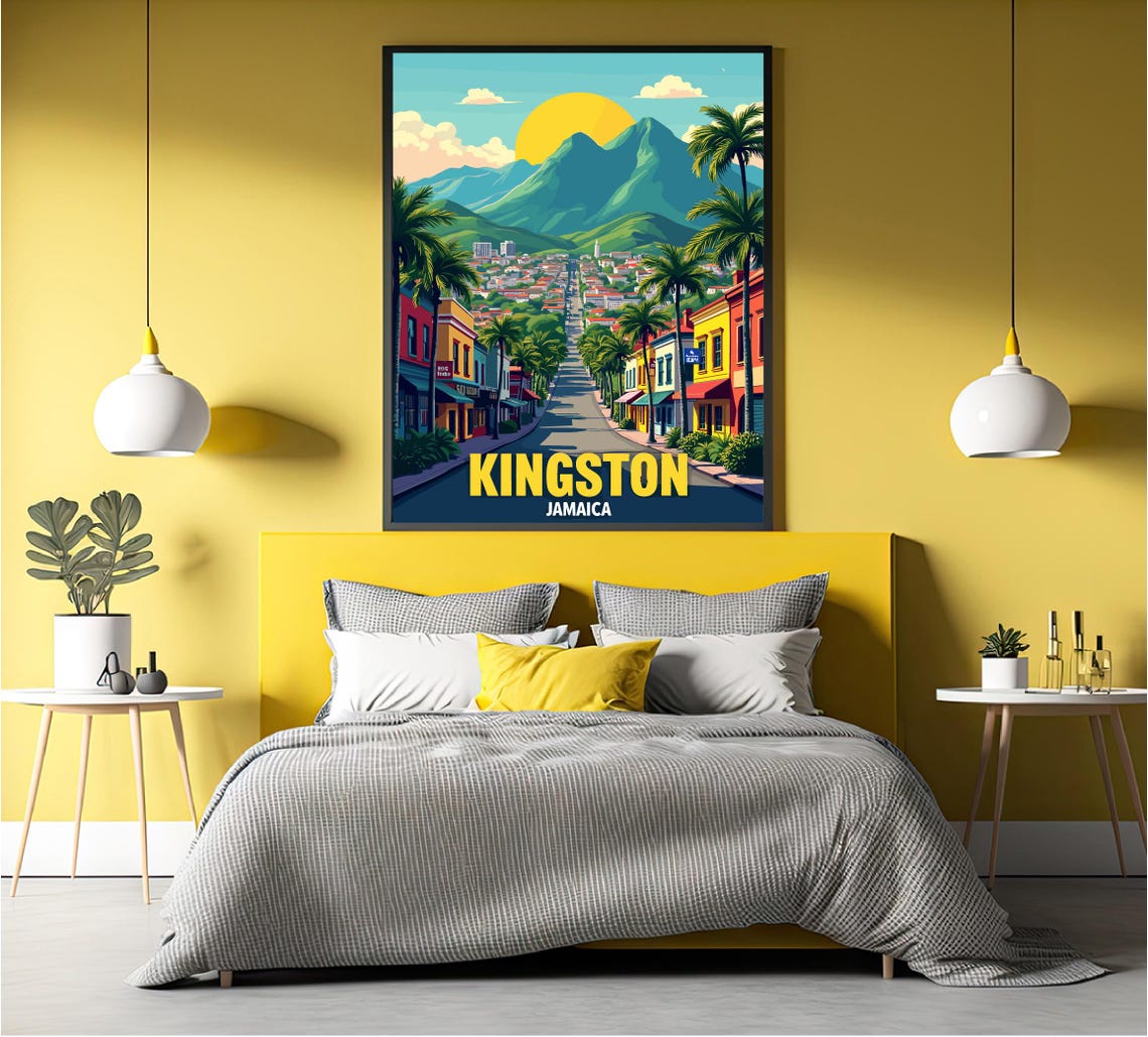 Kingston Poster ,jamaica Kingston Wall Art Decor, Birthday Present ...