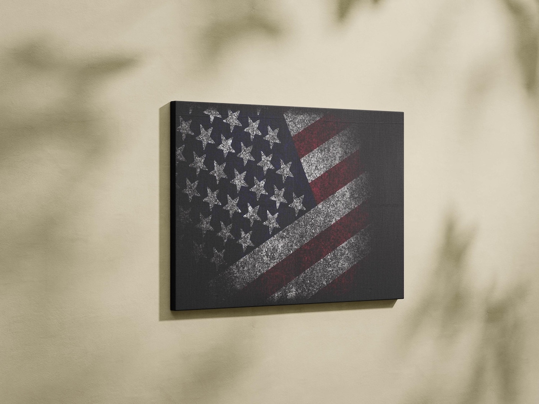 United States Flag Canvas Wall Art American Flag Art Prints Retro Style ...