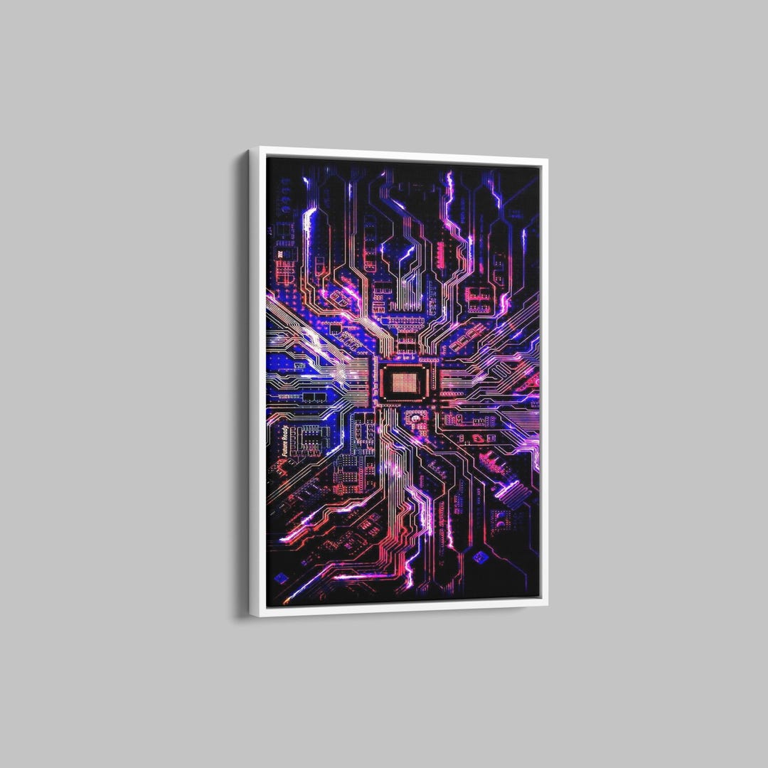 CPU Canvas Wall Art, Computer Circutry Canvas Wall Art, Office Canvas ...