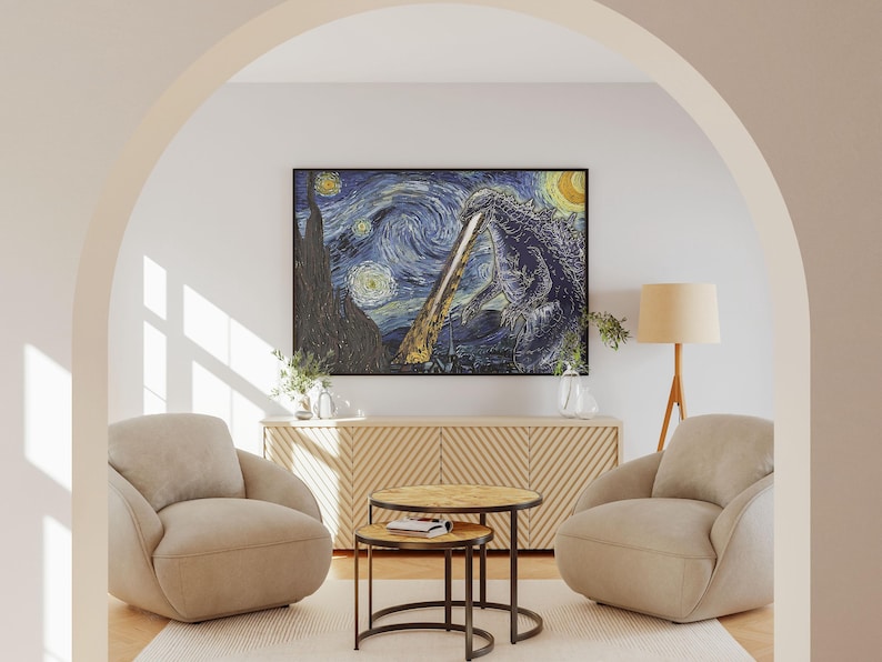 Godzilla Starry Night Horizontal Poster , Godzilla King of Monsters ...