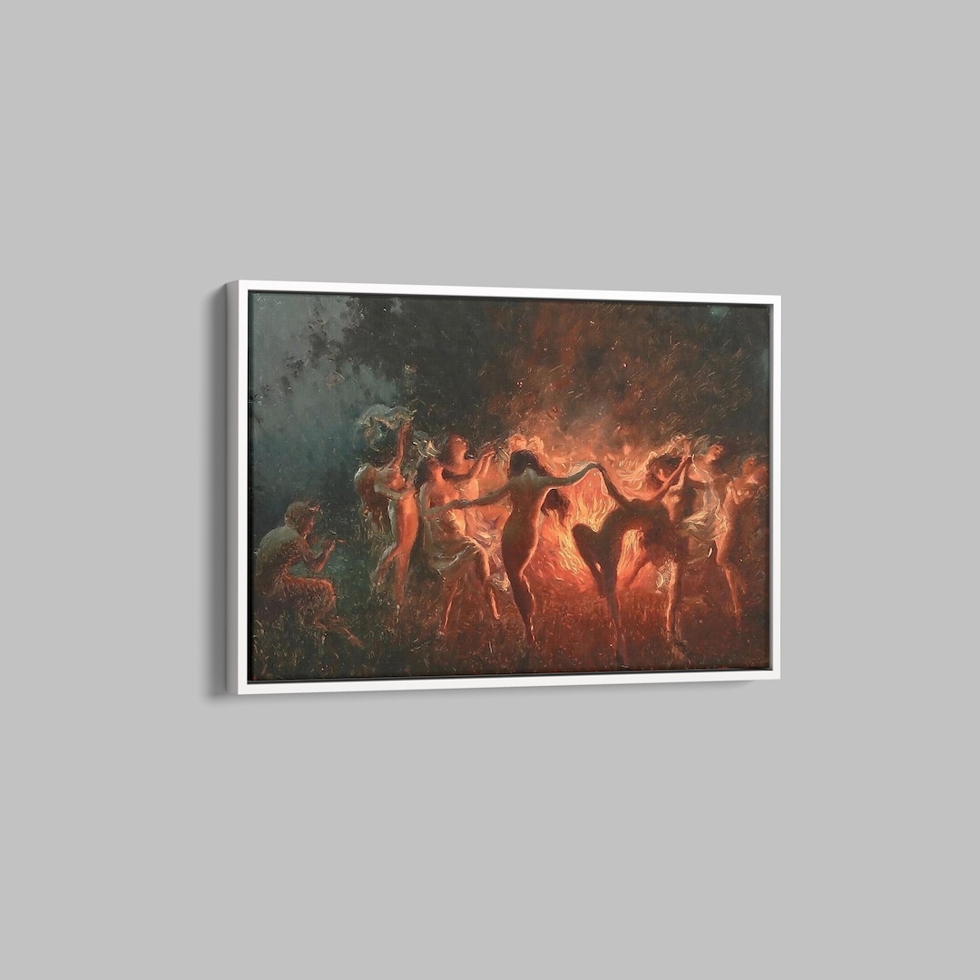 Pan and the Nymphs Flute Poster, Joseph Tomanek Print, Fire Dance 1889 ...