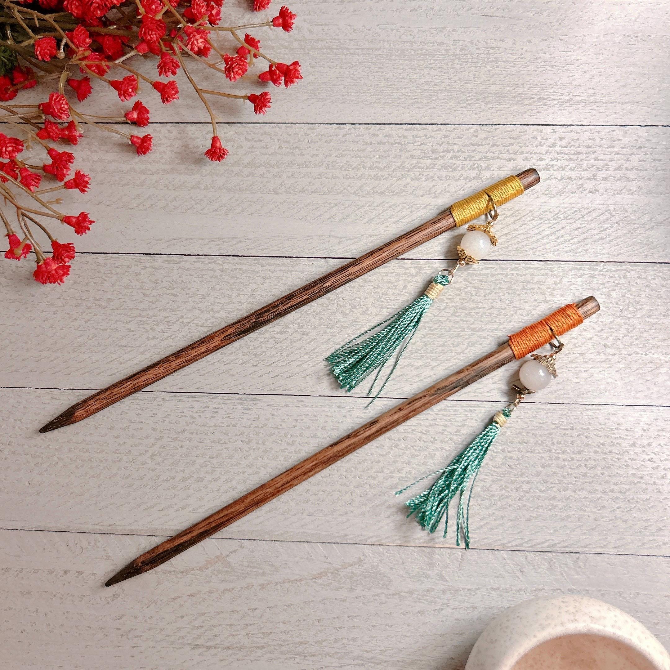 Gold Handmade Japanese Hair Stick, Traditional Japanese Kanzashi ...