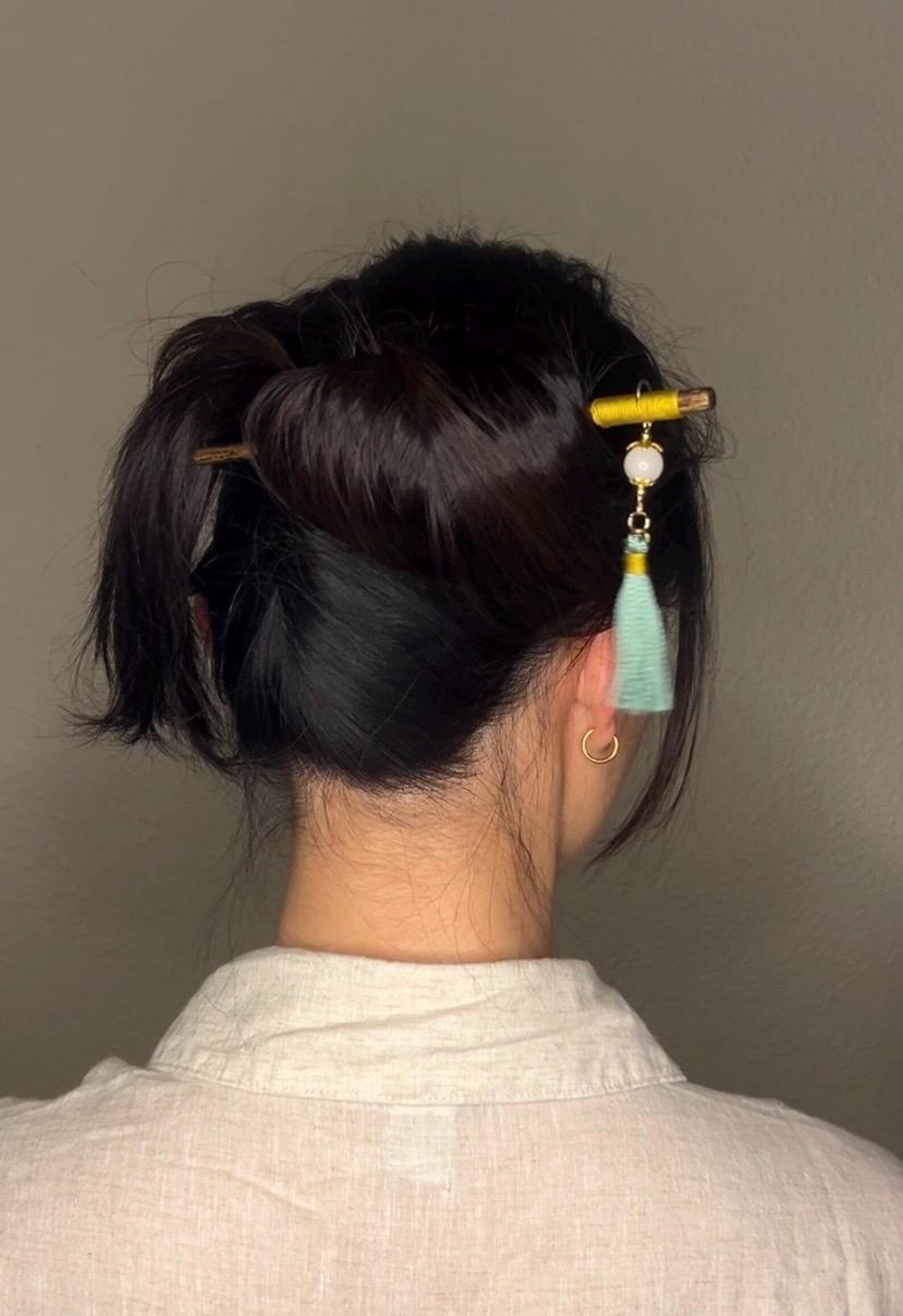 Gold Handmade Japanese Hair Stick, Traditional Japanese Kanzashi ...