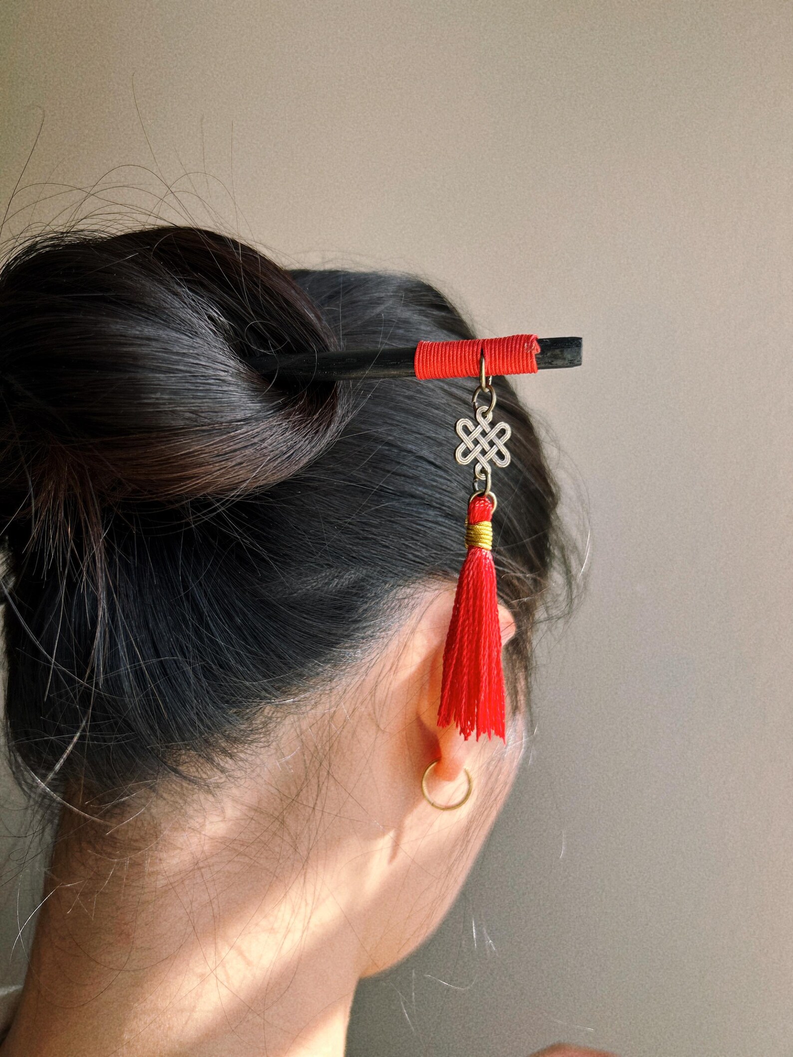 Chinese Knot Handmade Hair Stick, Traditional Japanese Kanzashi ...