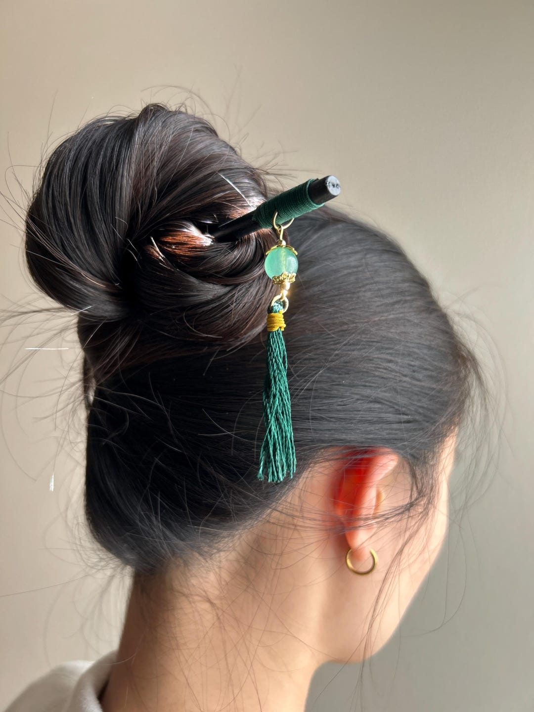Handmade Jade Kanzashi Hair Stick: Traditional Japanese Hair Accessory ...