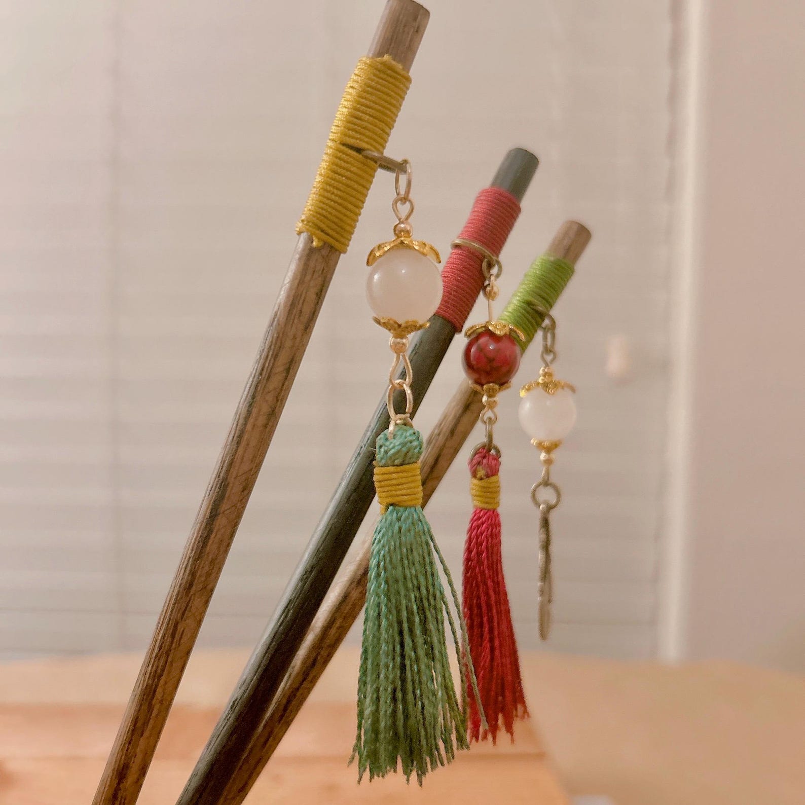 Handmade Burgundy Kanzashi Hair Stick: Traditional Japanese Accessory ...