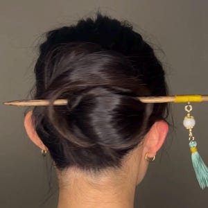 Gold Handmade Japanese Hair Stick, Traditional Japanese Kanzashi ...