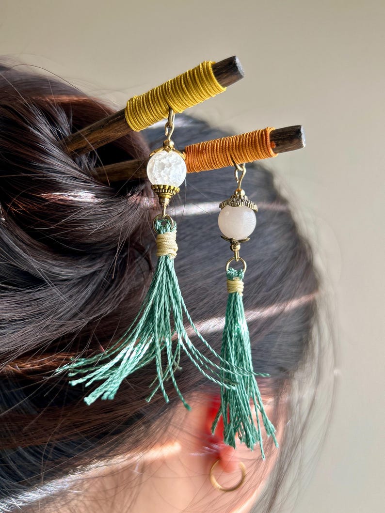 Gold Handmade Japanese Hair Stick, Traditional Japanese Kanzashi ...