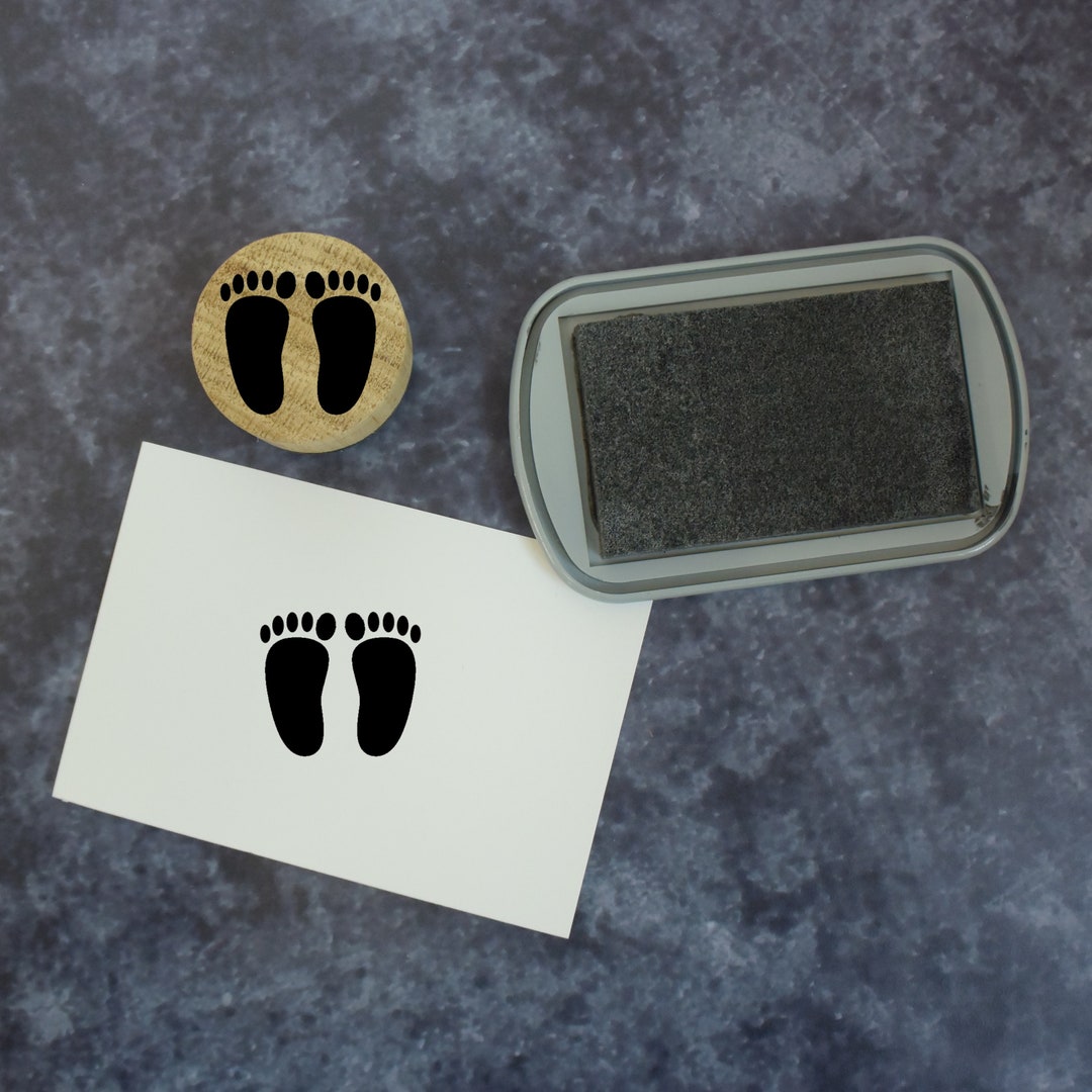 Baby Footprint Stamp Cartoon Style Rubber Stamp Baby Shower Stamp ...