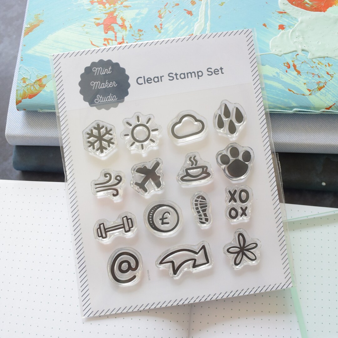 Clear Planner Stamps Weather and Tracker Icons - Etsy
